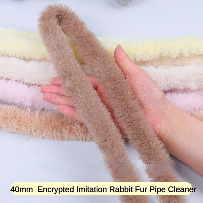 40mm Super Thick imitate Rabbit Fur Pipe cleaner big fuzzy wire ...