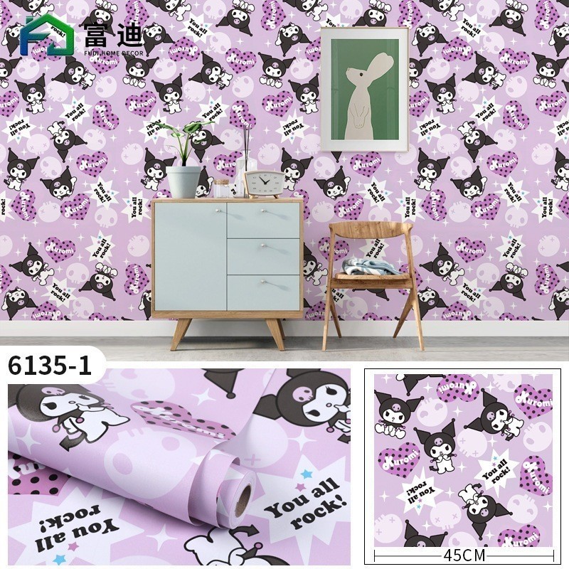 Kuromi Sanrio Wall Wallpaper 8m to 9m x 45cm | Shopee Philippines