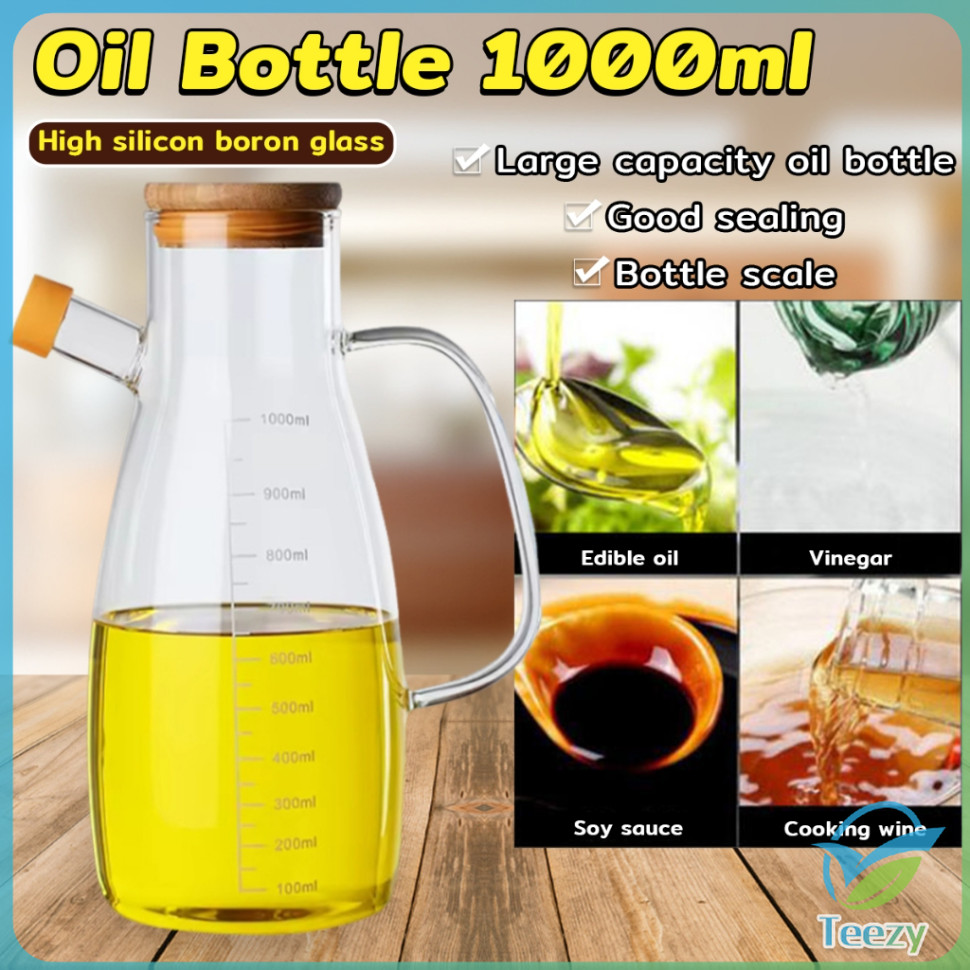 T.Z. 600/800/1000ml Glass Oil Bottle Cooking Oil Vinegar Soy Sauce Bottle Leak Proof Kitchen ...