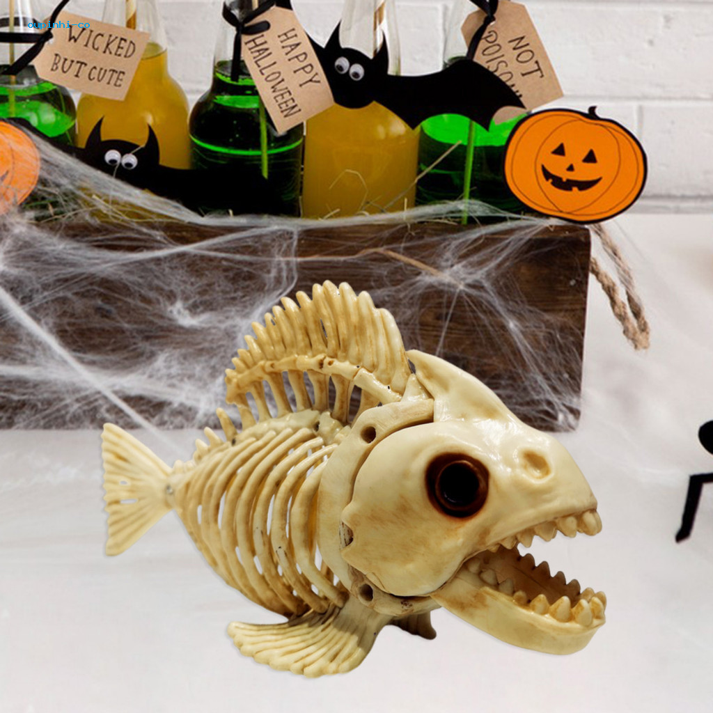 Ou Fish Bone Ornament Haunted House Decor Spooky Skeleton Fish Model ...