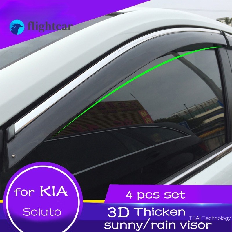 FT For KIA Soluto Rain Visor Window Sun Visor Vent Shades Deflector ...