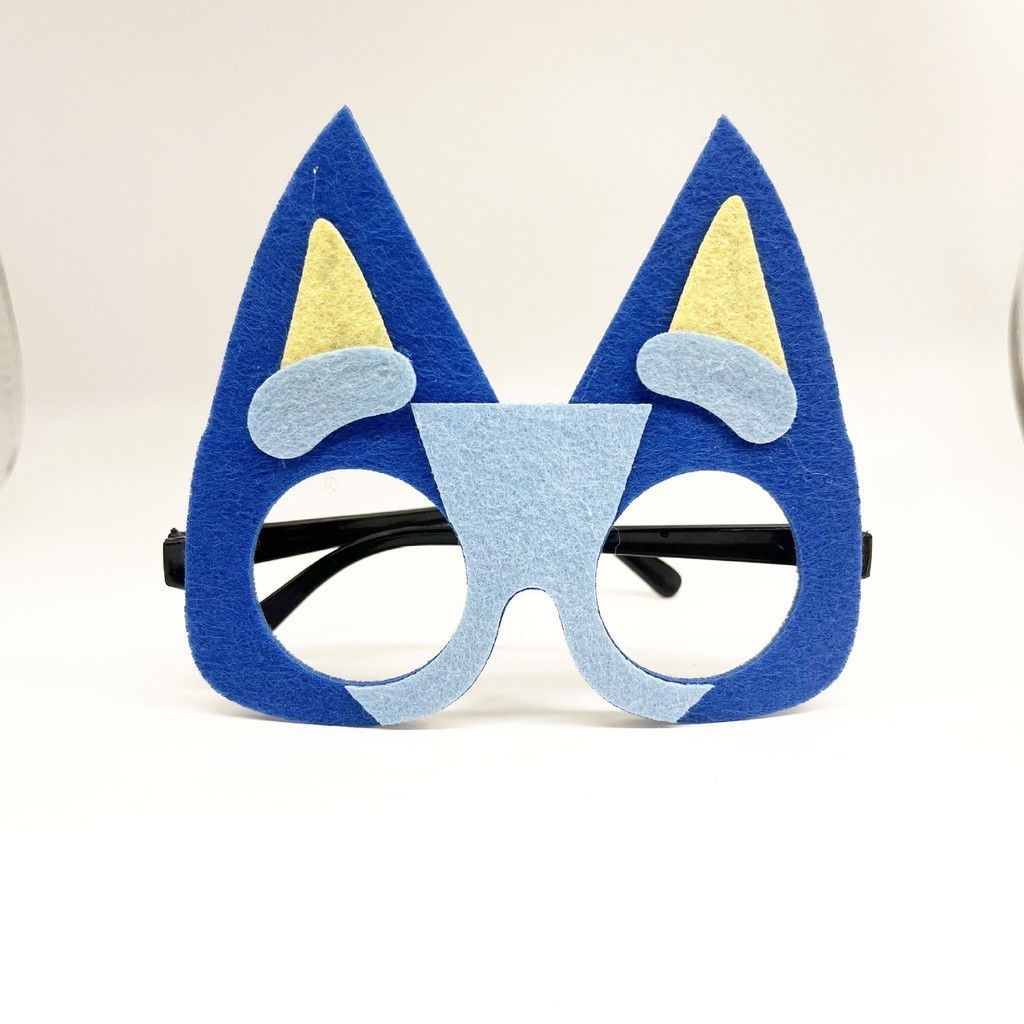 Bluey Bingo Themed Party Felt Eyeglass Frame Blue Orange Cartoon Pet ...