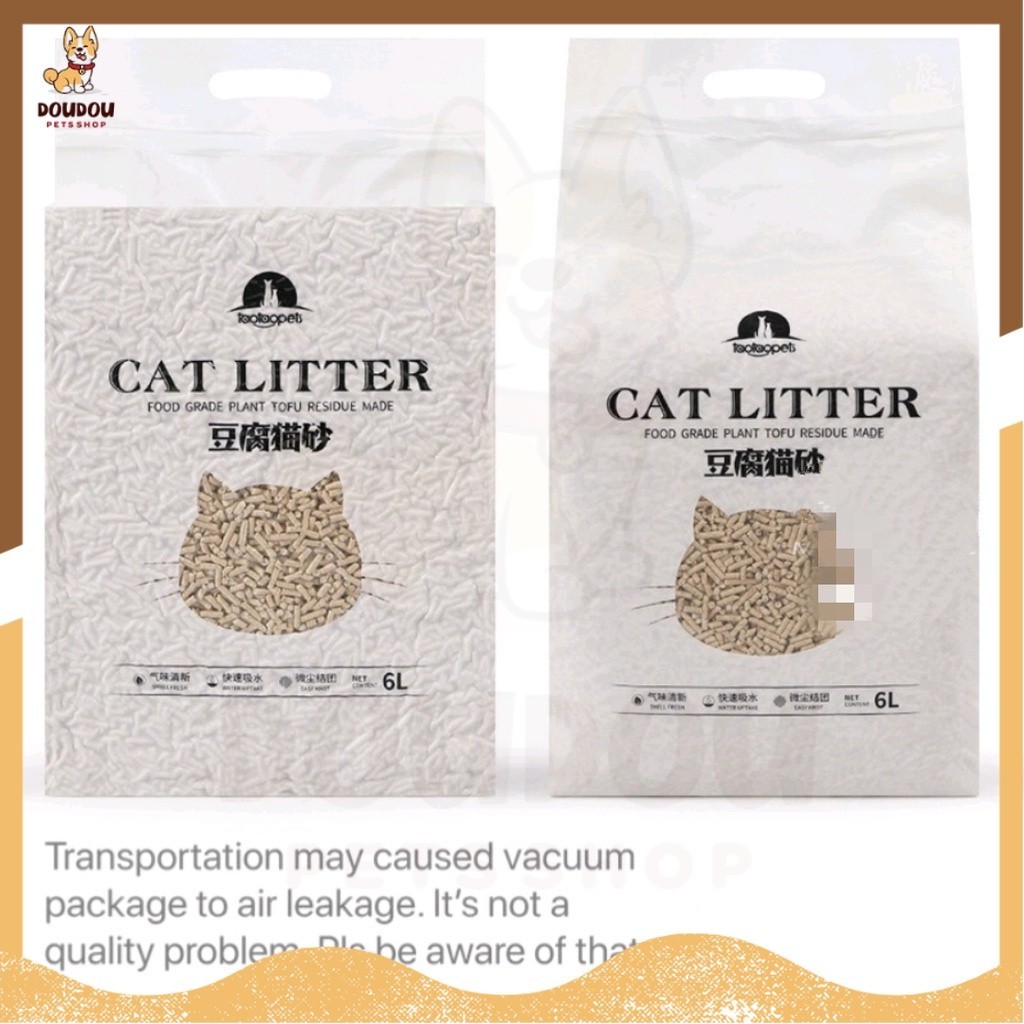Cat Litter Flushable Sand Cat Litter Sand 6L Food Grade Plant Tofu ...