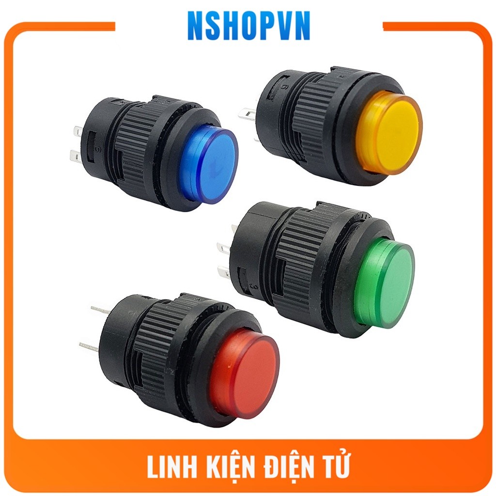Self-holding push button with light R16-503 16mm screw lock red / green ...