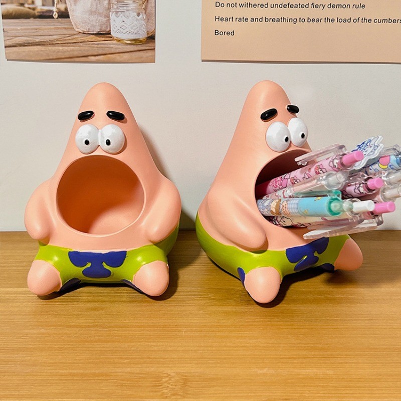 Kawaii Pen Holder Desktop Organizer Cute SpongeBob Patrick Star Office ...