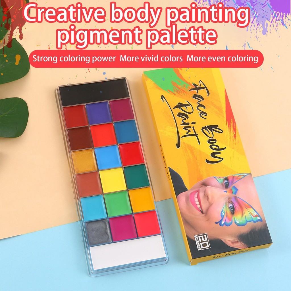 Face Paint Kit Waterproof 20 Colors Face Paint Palette Rainbow Face ...