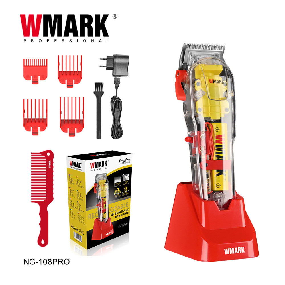 WMARK Transparent Hair Clipper Fader Oil Electric Hair Clipper NG-108PRO | Shopee Philippines