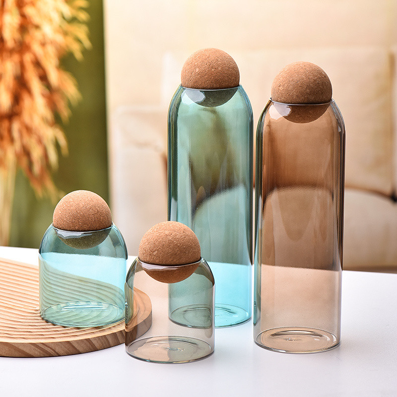 Ball Jar Cork Lid Glass Sealed Storage Jar Grain Seasoning Storage ...