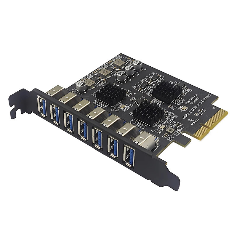 7 Port USB 3.2 GEN2 10Gb PCIE Expansion Card PCI-E PCI Express X4 to ...