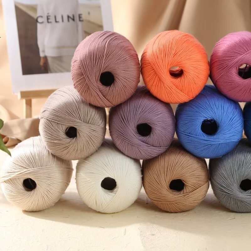 Yarn Cashmere Wool Ball Silk Lace Yarn Crochet Baby Pure Cotton Wire ...