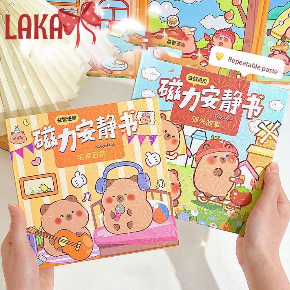 LAKA Capybara Toy, Kawaii Capybara Magnetic Quiet Book, Cartoon ...