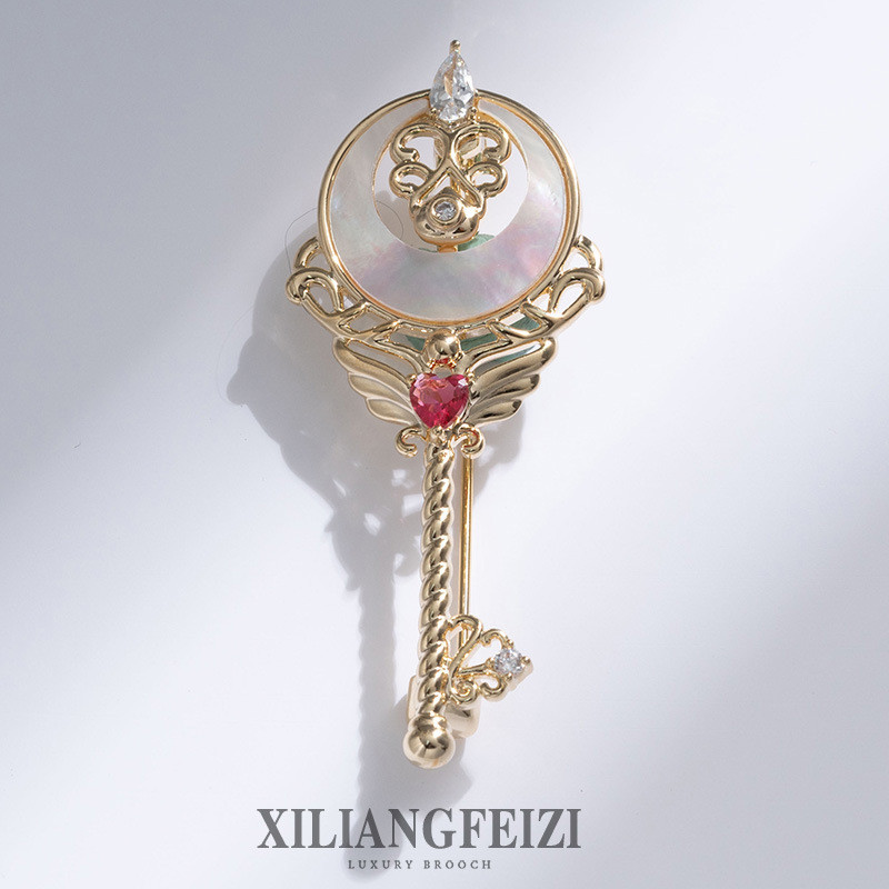 Shell Moon Magic Wand Brooch Anime Merchandise Kawaii Love Wings ...