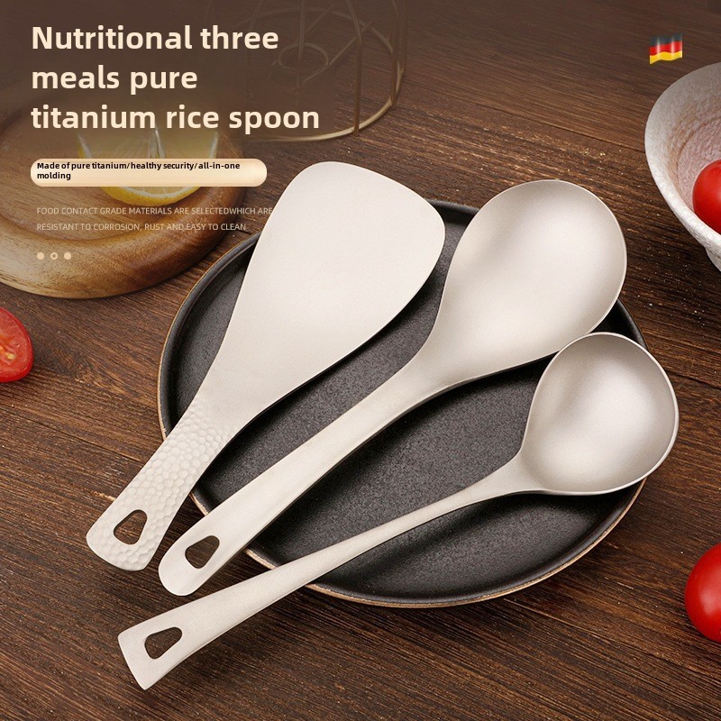 Pure Titanium Rice Spoon Rice Spoon Household Dry Rice Spoon Outdoor ...
