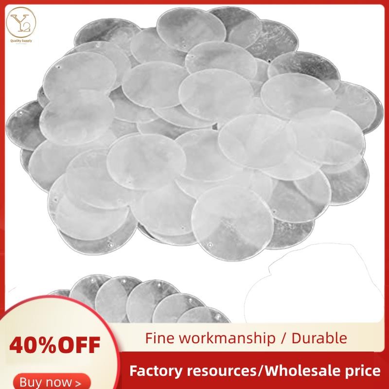 120 Pcs Capiz Sea Shells 2 Inch Oyster Shells for Crafting with 2 Holes ...