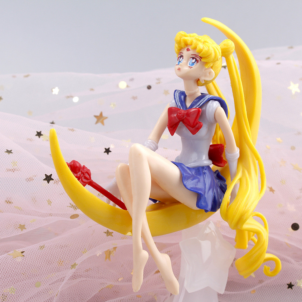 Solid PVC Girl Collection Decoration Ornaments Sitting Beautiful Girl ...