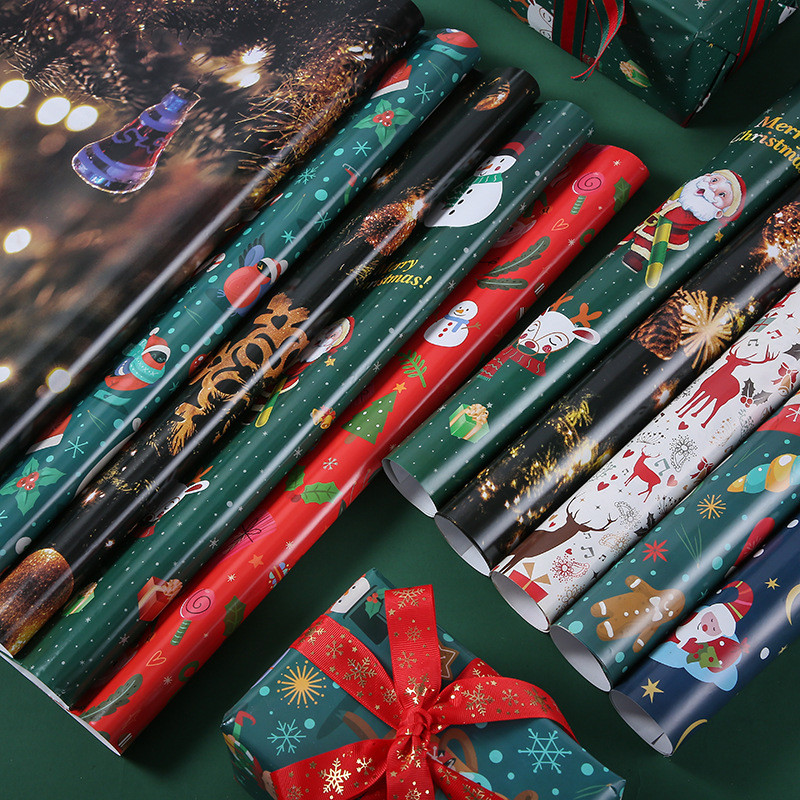 DIY Christmas Paper Thickened Large Gift Packaging Box Paper Birthday ...