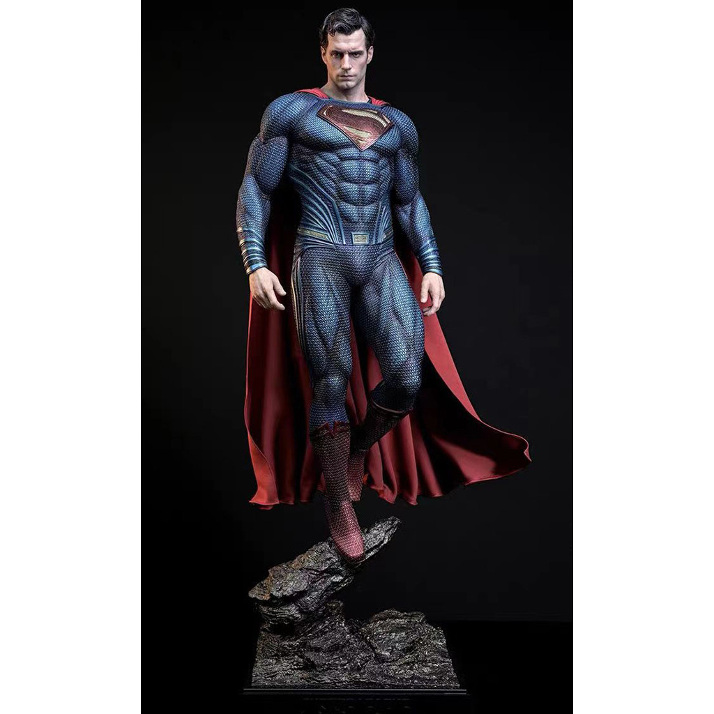 Justice League Superman Figure Double Headed Statue Model With Led ...