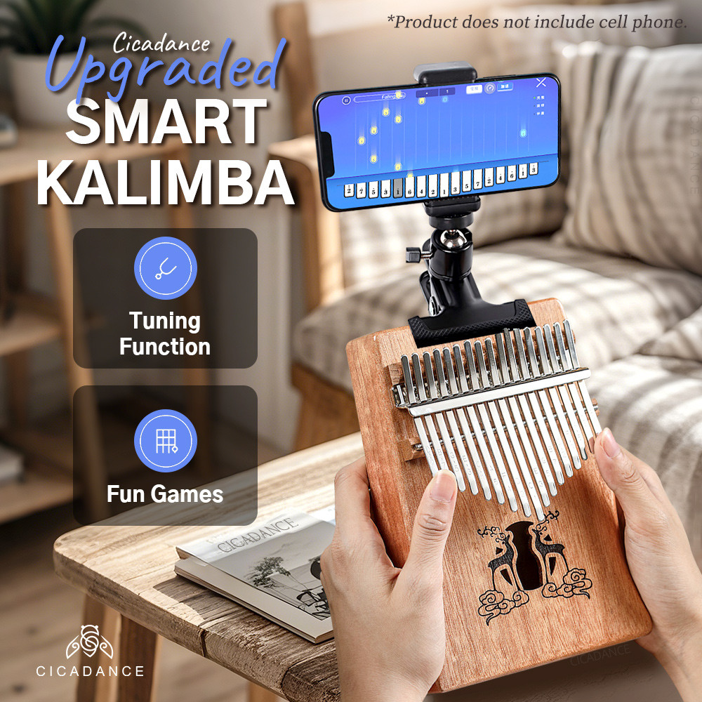 Smart Wooden Kalimba 17 Key/21 Key Jooleer Kalimba APP Easy Learn Full ...