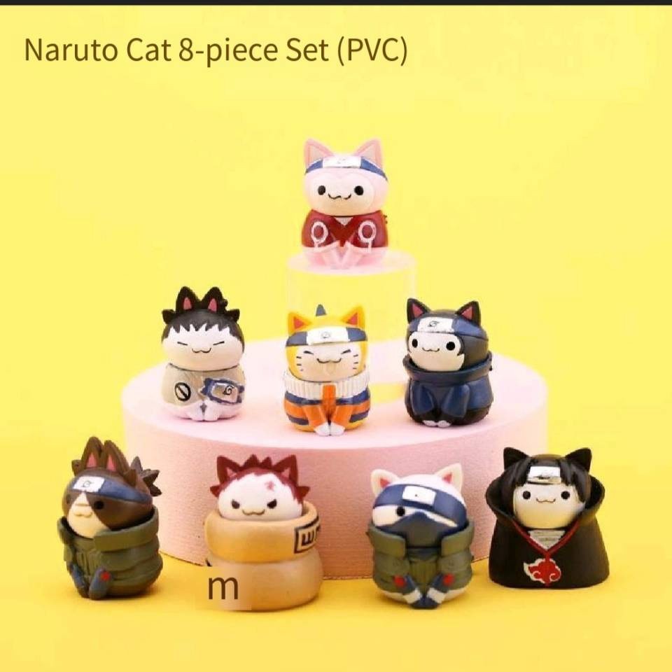 2813 (8 Pcs) Naruto Cat Model Akatsuki Itachi Naruto Kakashi I Love Luo ...