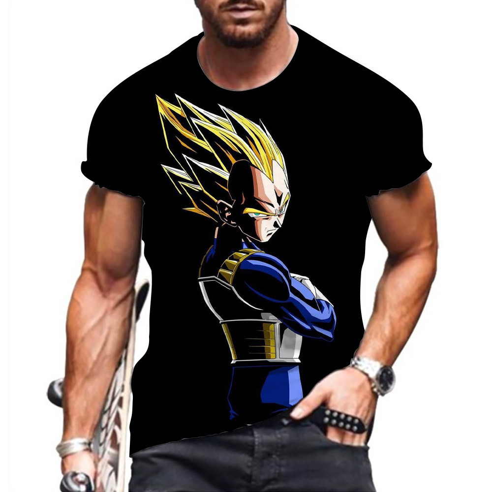 Dragon Ball Z Men's T-shirt Vegeta Streetwear Goku Y2k, Hip Hop ...