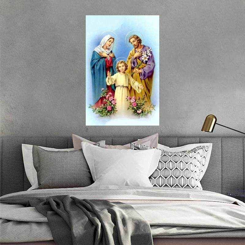Christian Holy Family Wall Art Blessed Mother Virgin Mary with Baby ...