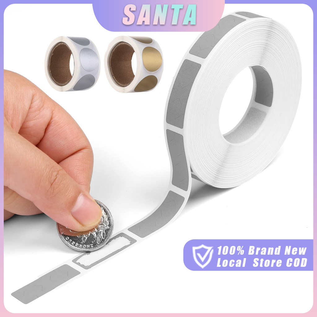 300/1000Pcs Adhesive Scratch Off Labels Stickers Silver/Gold Retail ...