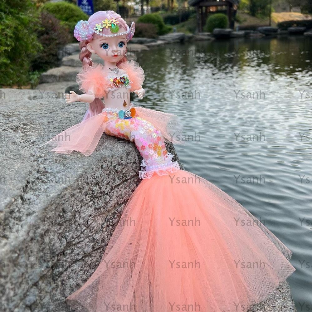 YSANH Mermaid Doll, 45cm Eyes Birthday Gift, Colorful 24 Movable Joints ...