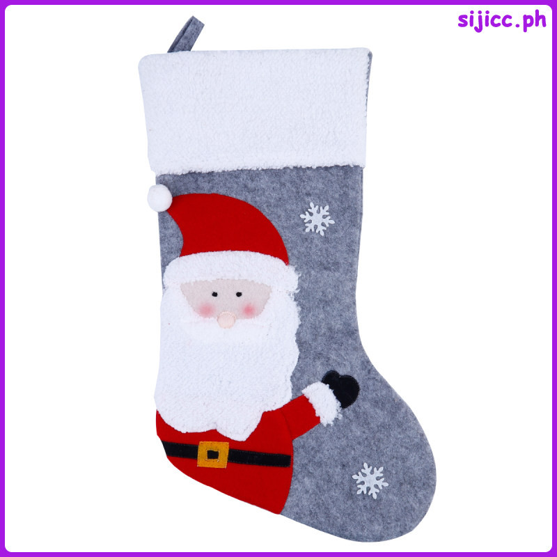 Santa Socks Christmas Tree Skirt Decorations Fireplace Hanging Stocking ...