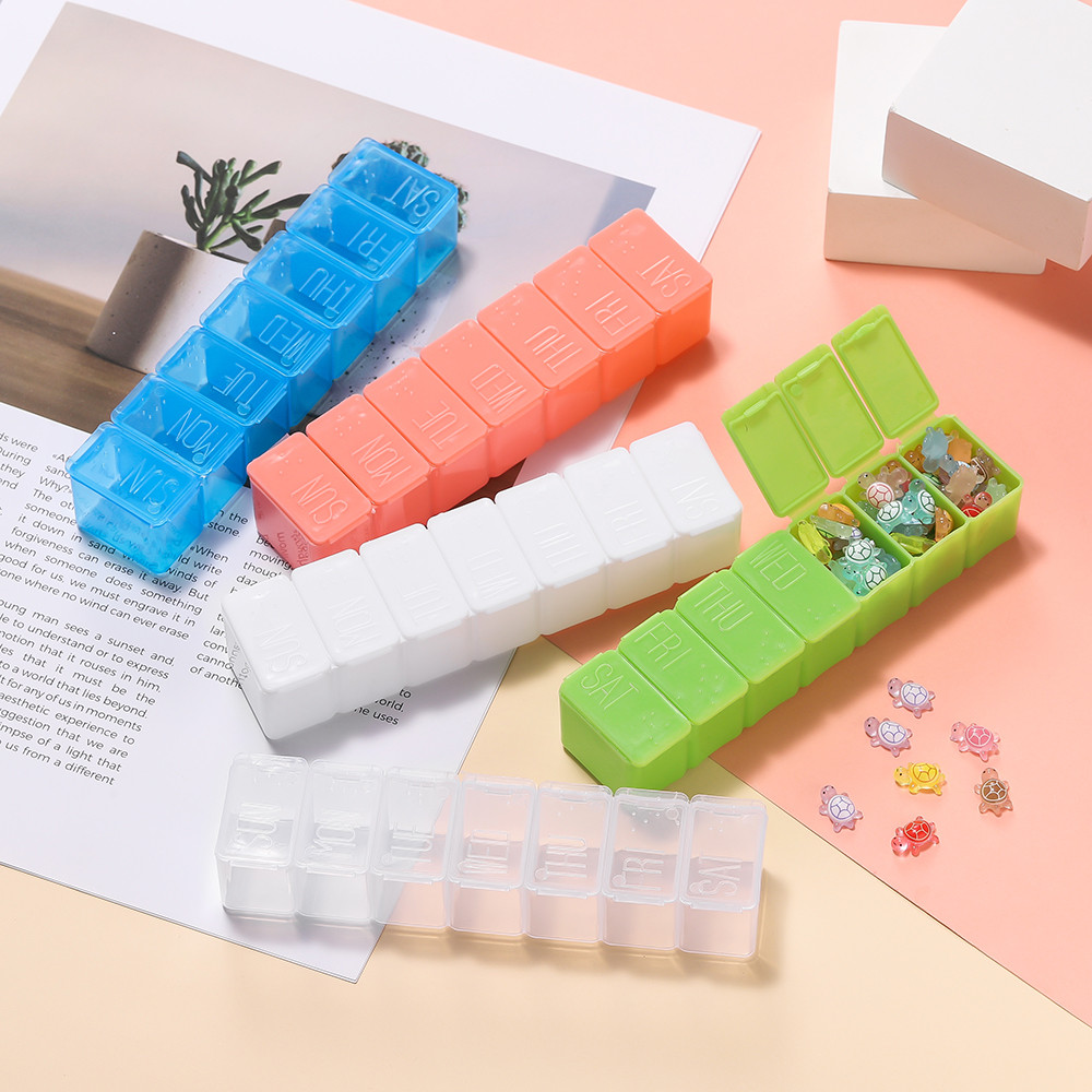 St. kunkka Colorful 7 Compartments Plastic Storage Box Packaging Box ...