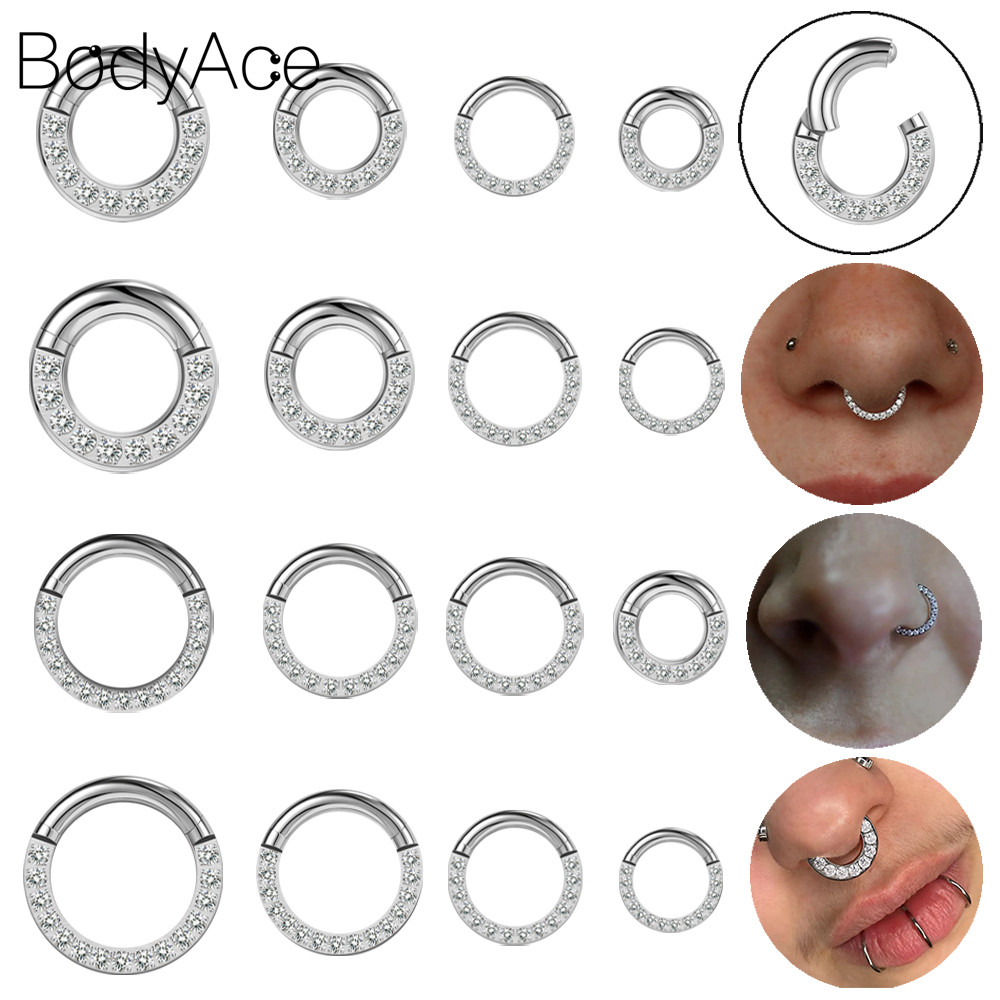 Bodyace Crystal Nose Ring 1 Pc 2/2.5/3/4/5/6mm Nose Piercing Stianless ...