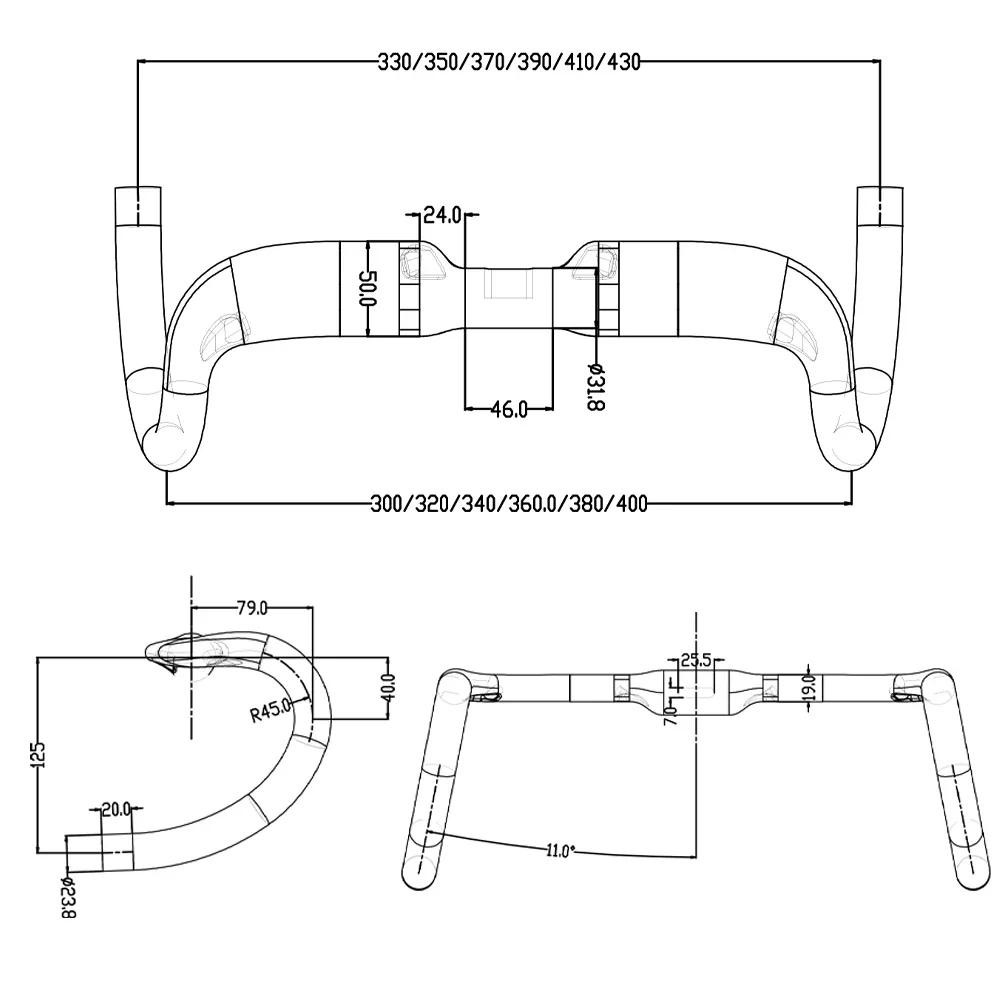 BALUGOE All carbon fiber road bike handle, full internal wiring ...