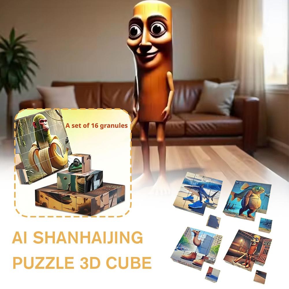 TungTungSahur Jigsaw Puzzle Toy Stick Figure 3D Jigsaw Puzzle Block Six ...