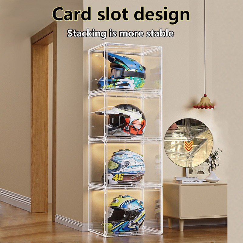 Acrylic Helmet Storage Box Extra-large Size Toy /Bag Storage Organizer ...