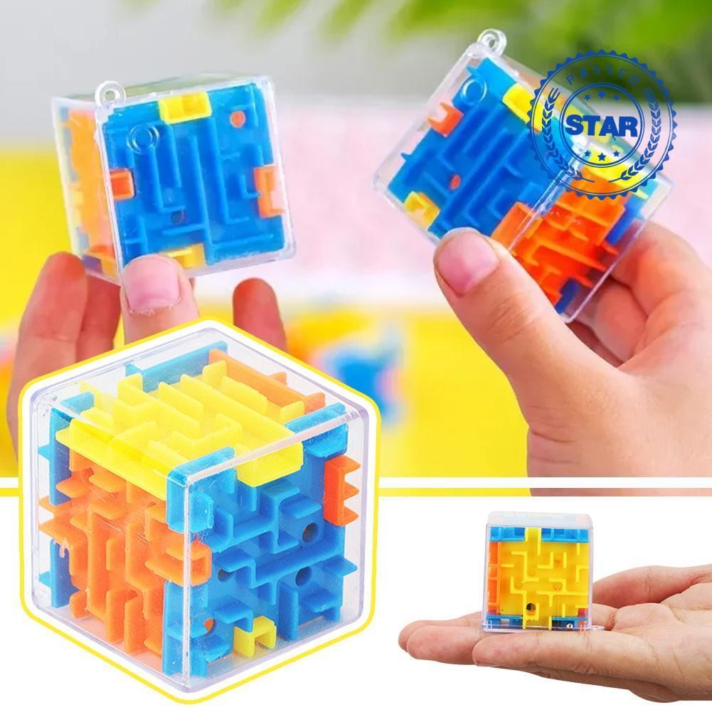 Mini 3d Maze Magic Cube Six-sided Transparent Puzzle Speed Cube Rolling ...
