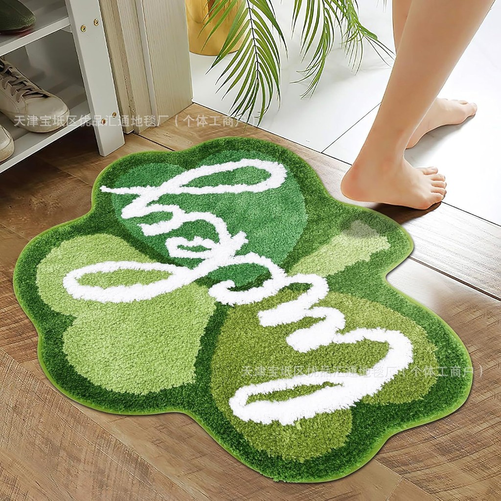 St. Patrick's Day Imitation Cashmere Floor Mat Household Lucky Clover ...