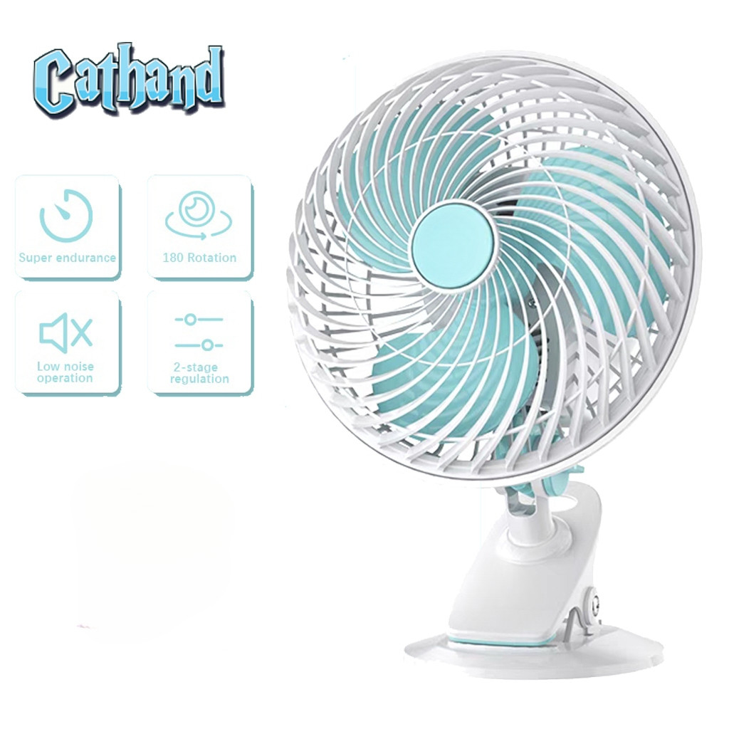 Shaking Head Mute Mini Electric Fan Portable Table Desktop Clip Fan ...