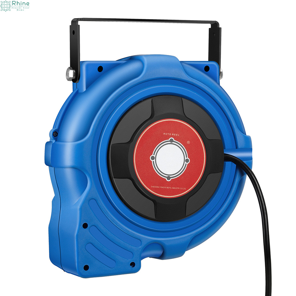 Rhine Retractable Extension Cord, 50FT Power Cord Reel, 14AWG 15A, ，180 ...