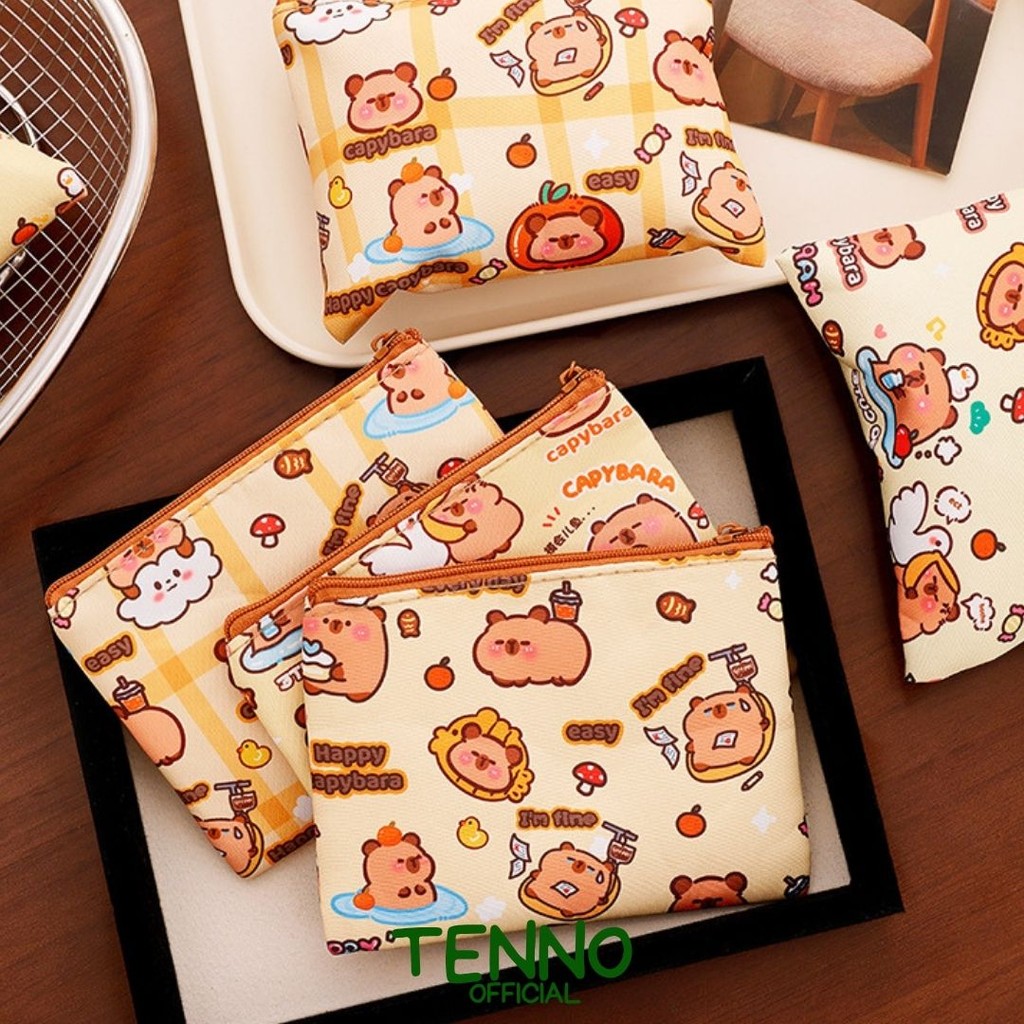 TENNO Mini Pouch Capybara Small Wallet 10 x 13 cm Cute Aesthetic ...