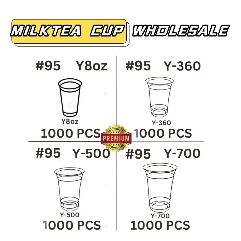 [1000pcs]Wholesale 8oz 12oz 16oz 22oz (PP) Y Cups for Milk Tea 1 BOX ...