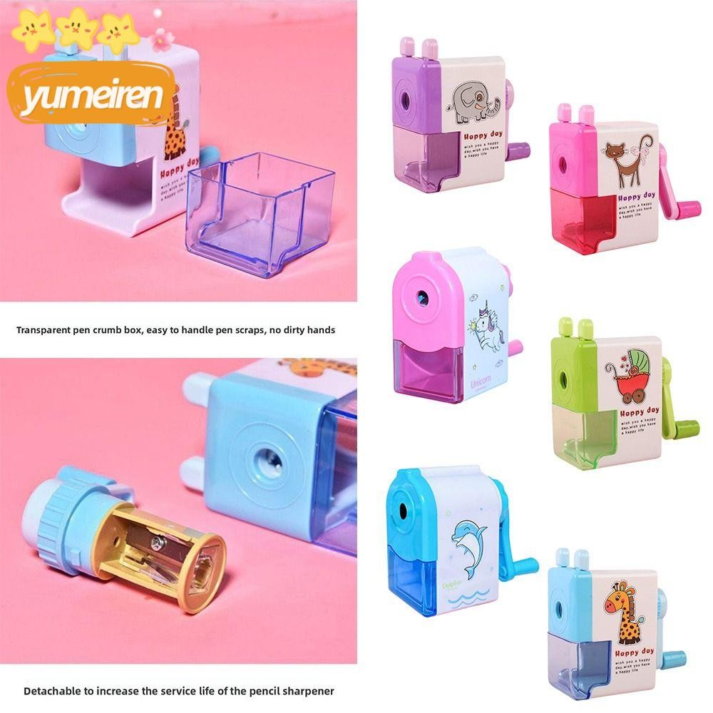 YUMEIREN Pencil Sharpener, Cute Design Small Size Hand Cranked Pencil ...