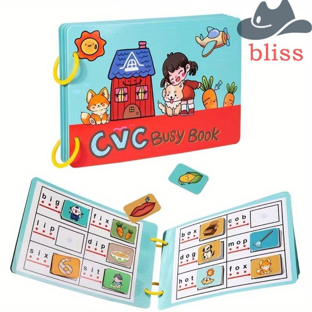 BLISS CVC Word Building Busy Book, Interactive Repeated Pasting DIY ...