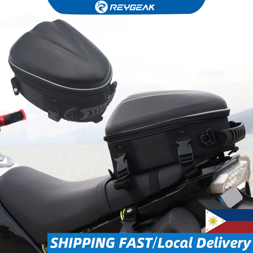 REYGEAK Motorcycle Rear Seat Tail Bag Travel Luggage Helmet Case Box ...