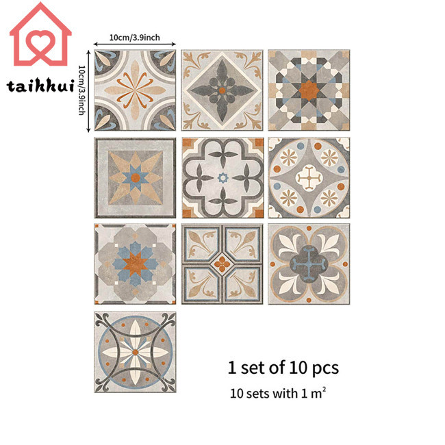 multi 10Pcs Self-Adhesive Wall Tile Decals Removable Waterproof ...