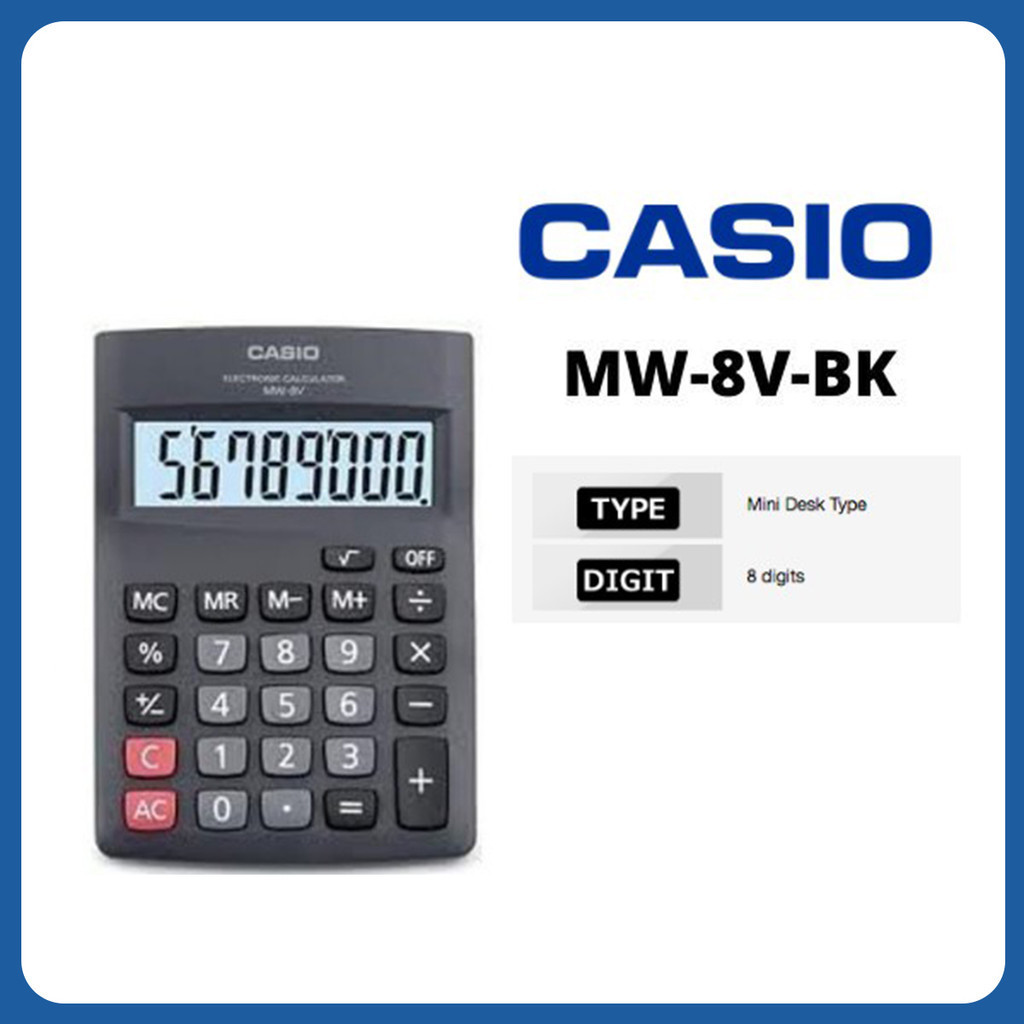 Casio MW-8V-BK (Black) | Practical Calculators | SHOP/FIELD Calculators ...