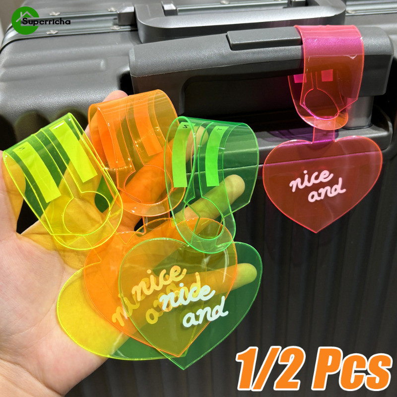 1/2pcs Luggage Name Address Labels - Fluorescent Suitcase Tags ...