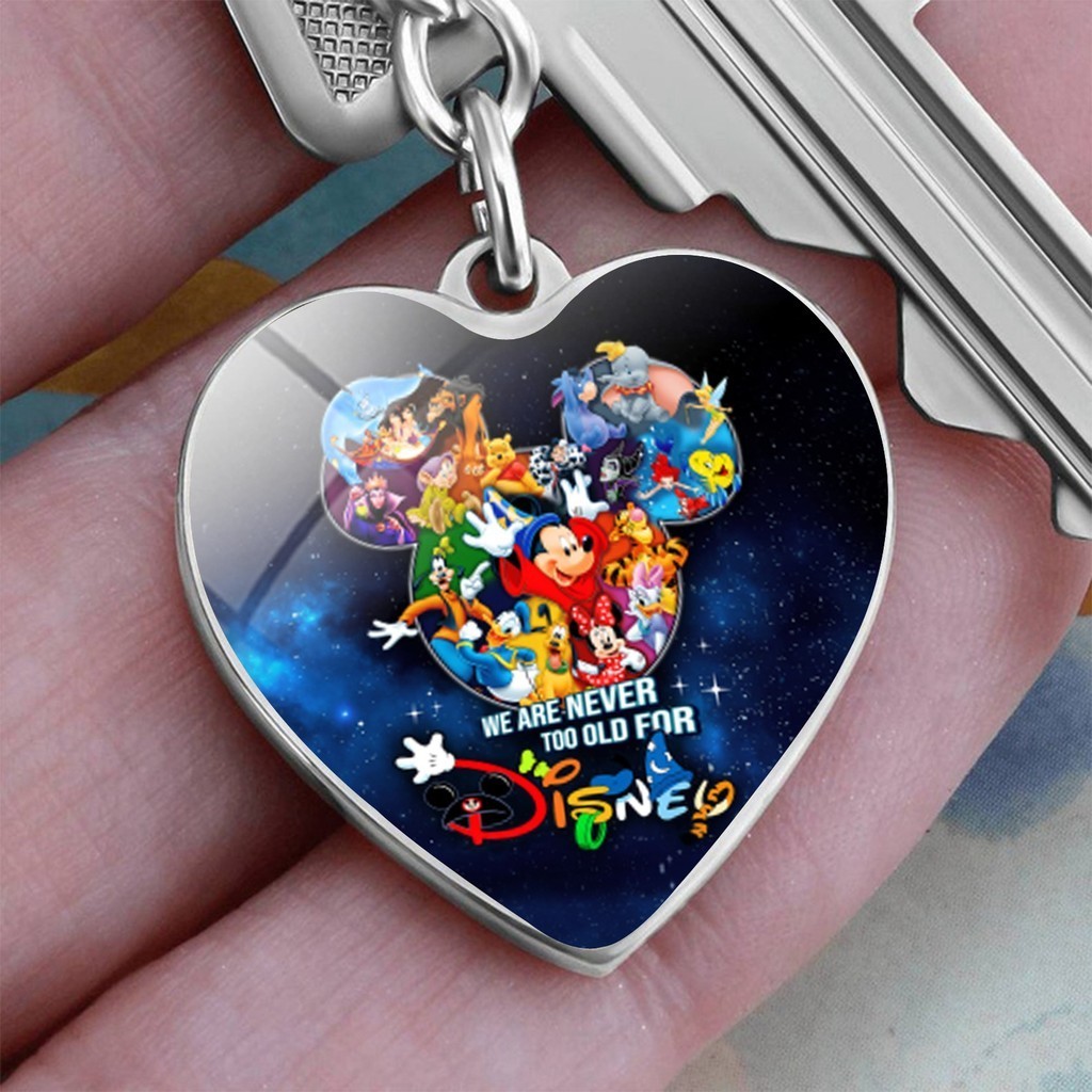Disney brand love logo metal shaped key chain, Mickey Mouse Donald Duck ...