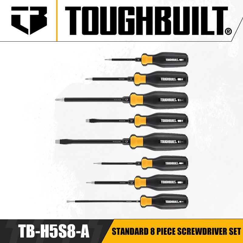 TOUGHBUILT TB-H5S8-A Standard 8 Piece Screwdriver Set Multi-function Screwdriver Hand Tools ...