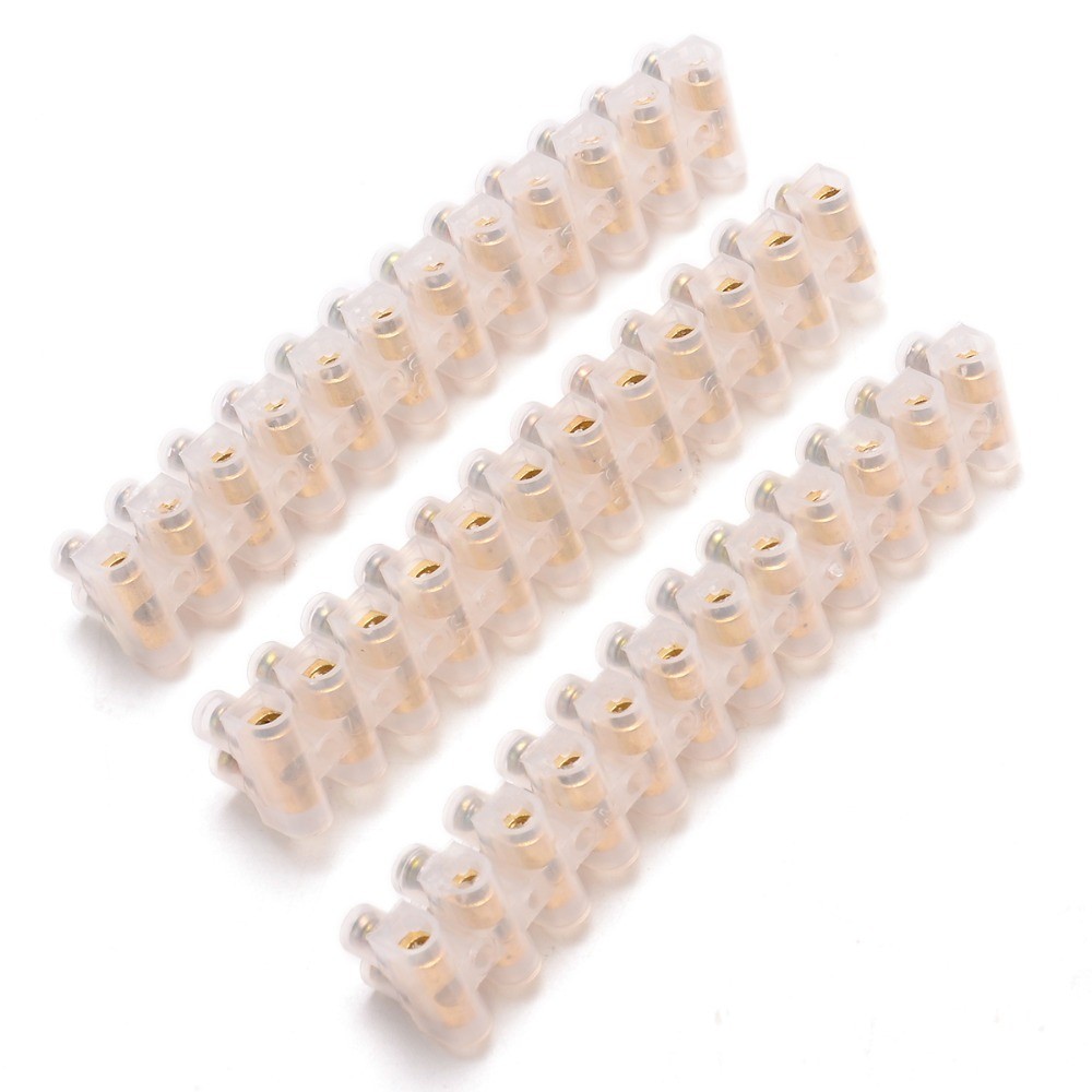 RQ+＞3pcs New 12 Way 3A Copper Connector Strip Terminal Barrier Screw ...