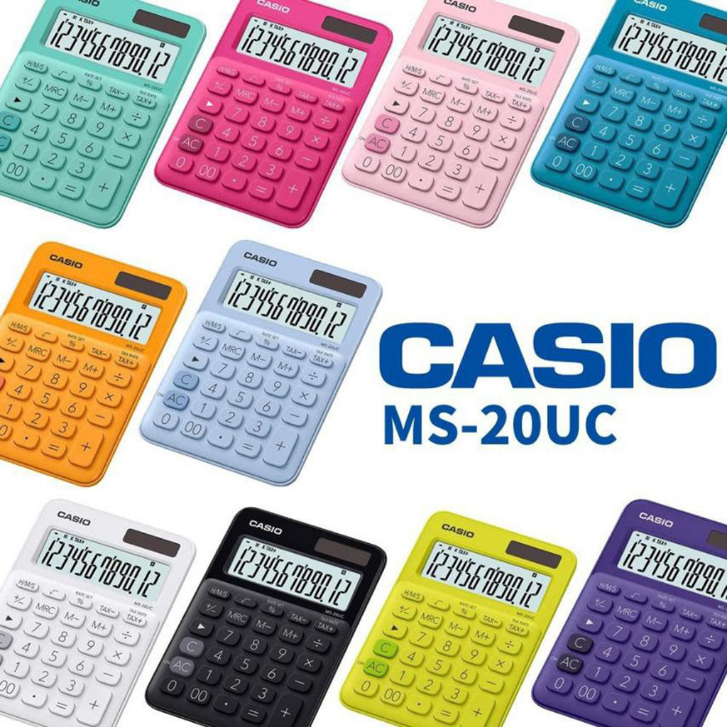 Casio MS-20UC-PK Basic Calculator Colorful MY STYLE Mini Desk Type Calculators (100% Original ...