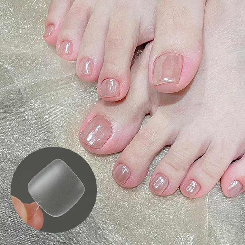 UR SUGAR 126pcs False Toenail Tips Press on Full Cover Short Square ...